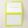 Modern Minimalist Chartreuse Gold Name File Folder | Zazzle