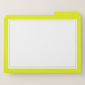 Modern Minimalist Chartreuse Gold Name File Folder | Zazzle