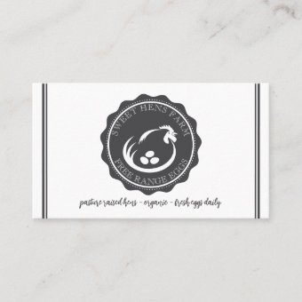 Modern Minimalist Chicken Eggs QR Code Business Card | Zazzle