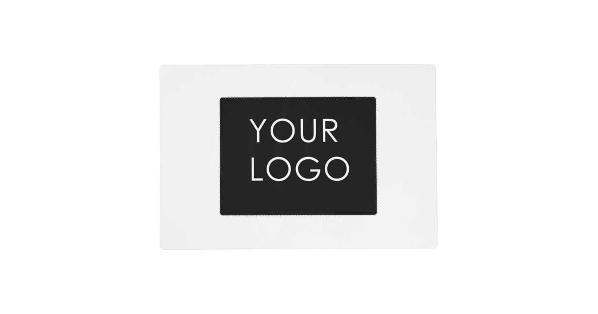 Modern Minimalist Company Business Logo White Placemat | Zazzle