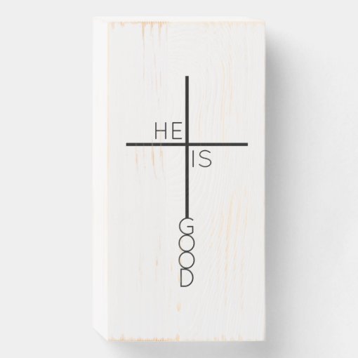 Modern Minimalist Cross with Bible Verse Wooden Box Sign | Zazzle