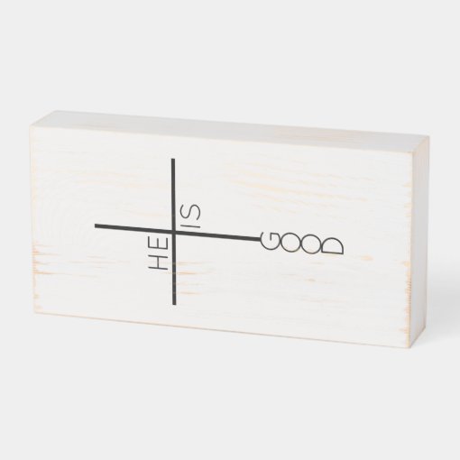 Modern Minimalist Cross with Bible Verse Wooden Box Sign | Zazzle