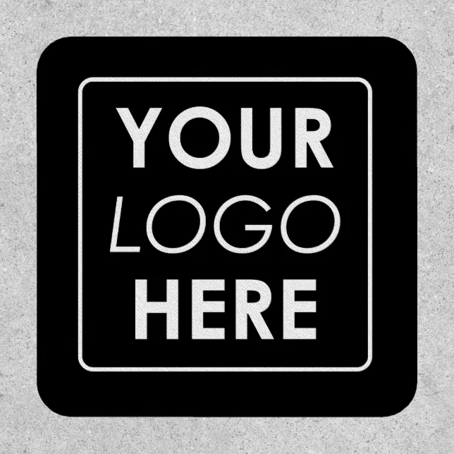 Modern Minimalist Custom Business Logo Black White Patch | Zazzle
