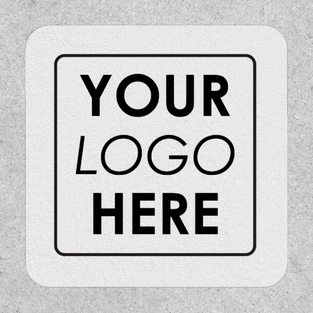 Modern Minimalist Custom Business Logo White Black Patch | Zazzle