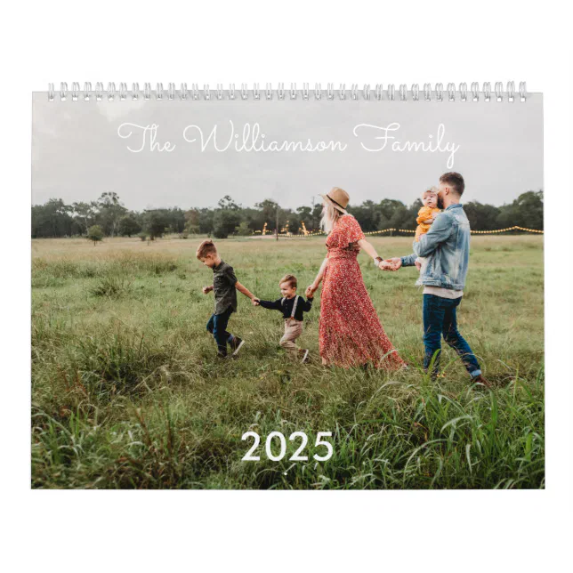 Modern Minimalist Custom Family Photo 2025 Calendar | Zazzle