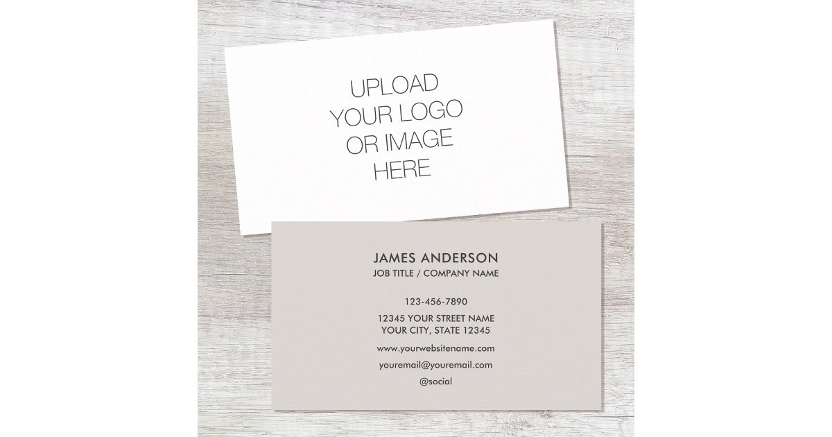 Modern Minimalist Custom Logo Light Gray Business Card | Zazzle