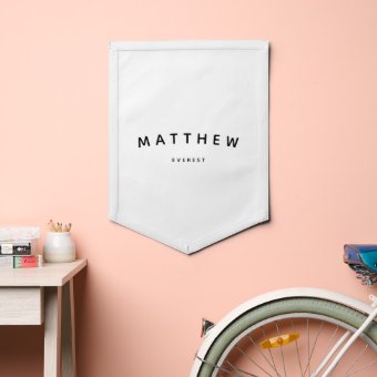 Modern Minimalist Custom Name Kids Room Pennant | Zazzle