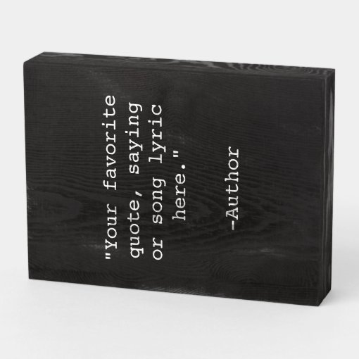 Modern Minimalist Custom Quote Wooden Box Sign | Zazzle
