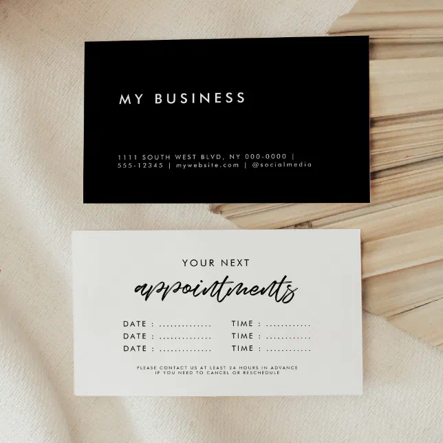 Modern minimalist dates reminder business appointment card | Zazzle