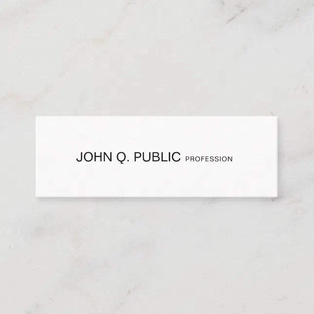 Modern Minimalist Design Elegant Smart Plain Mini Business Card | Zazzle