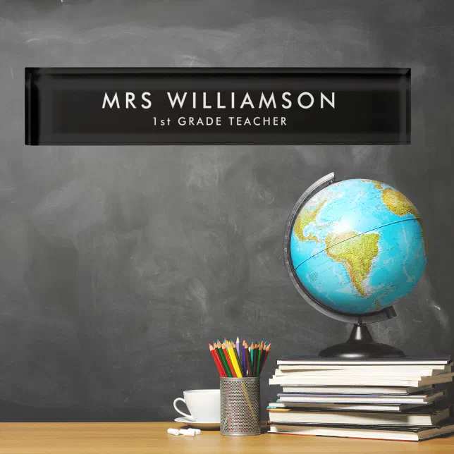 Modern Minimalist desk name plates for teachers | Zazzle