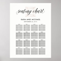 Modern Minimalist Diamond Wedding Seating Chart | Zazzle