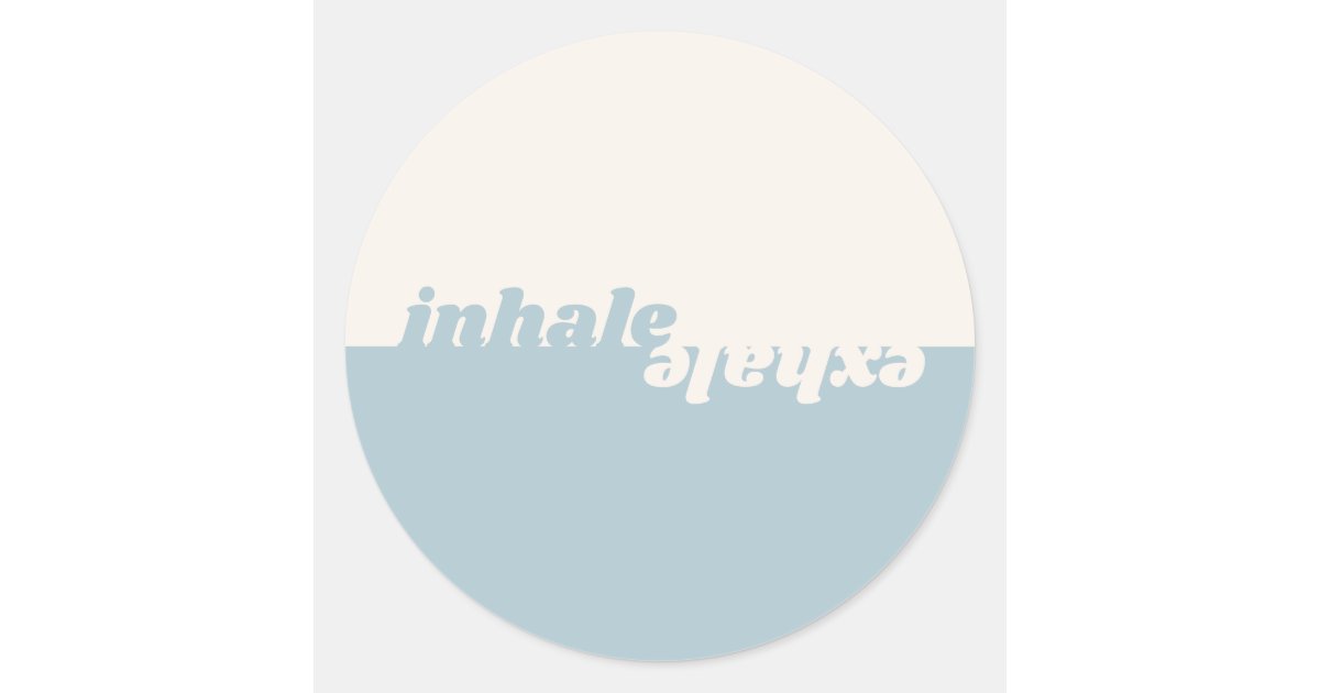 Modern minimalist dusty blue beige quote classic round sticker | Zazzle