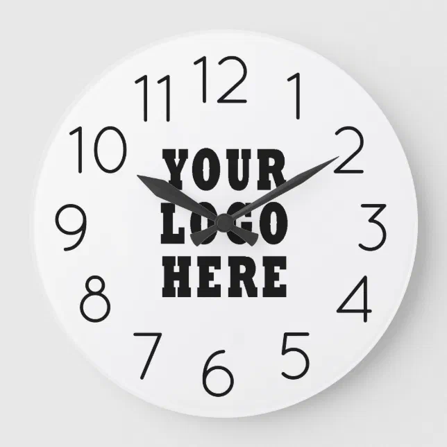 Modern Minimalist Editable Company Business Logo Large Clock | Zazzle
