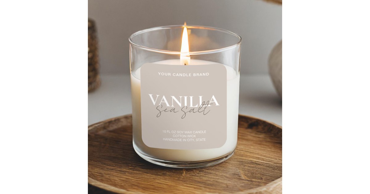 Modern Minimalist Elegant Candle Label | Zazzle