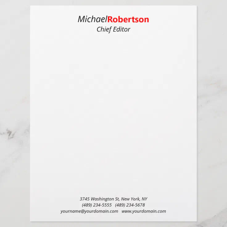 Modern Minimalist Elegant Professional Letterhead | Zazzle