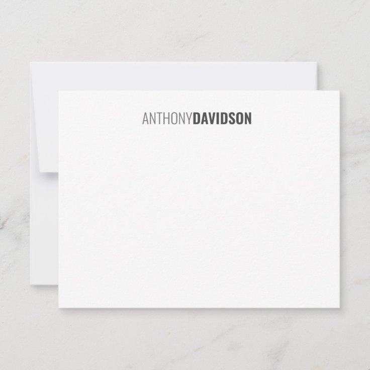 Modern Minimalist Elegant Professional Note Card | Zazzle