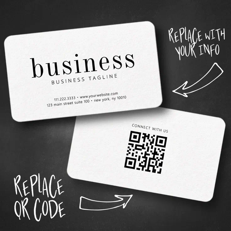 Modern Minimalist Elegant Simple Chic Scan QR Code Business Card | Zazzle