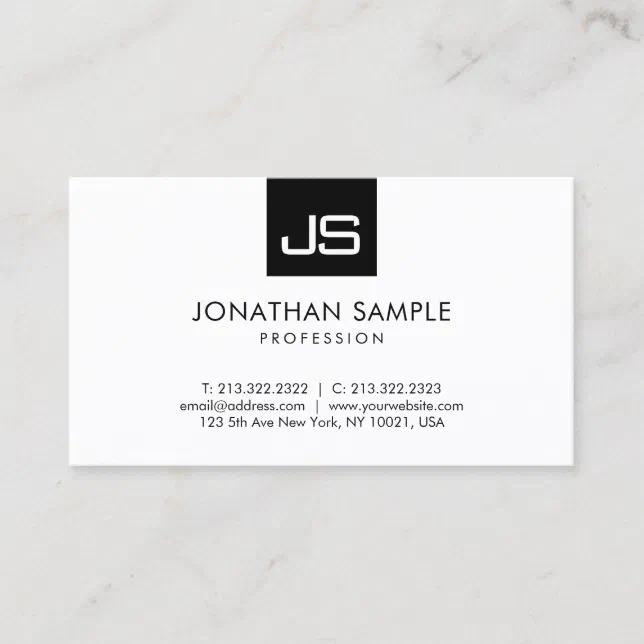 Modern Minimalist Elegant Simple Monogram Template Business Card | Zazzle
