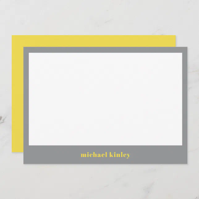 Modern minimalist elegant typography custom name note card | Zazzle