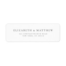 Modern Minimalist Elegant Wedding Return Address Label | Zazzle
