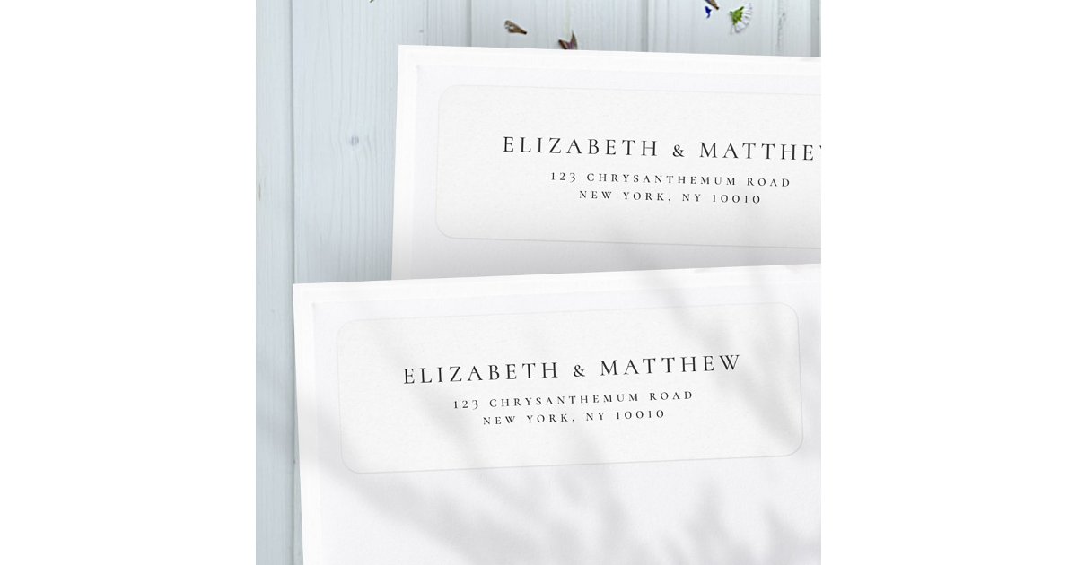 Modern Minimalist Elegant Wedding Return Address Label | Zazzle
