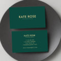 Modern Minimalist Emerald Green Business Card | Zazzle