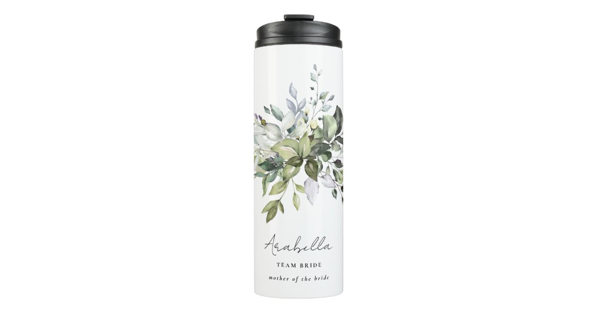 Modern Minimalist Eucalyptus Bridal Party Thermal Tumbler | Zazzle