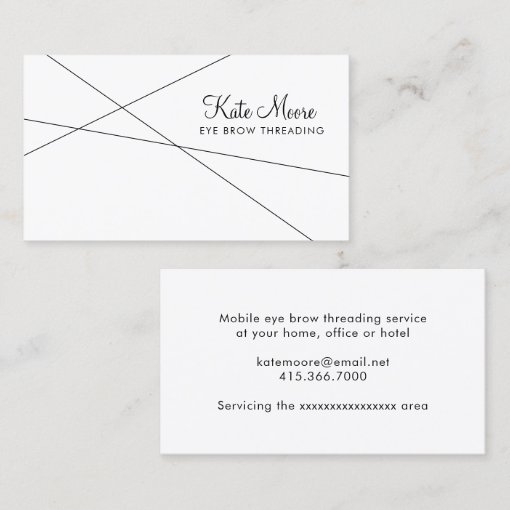 Modern Minimalist Eye Brow Threading Service Busin Business Card | Zazzle