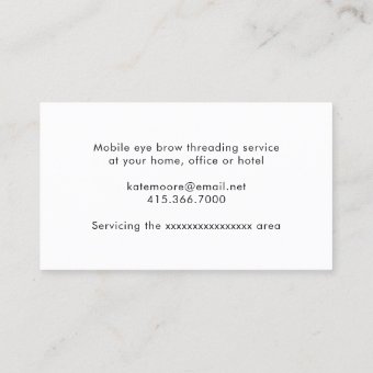 Modern Minimalist Eye Brow Threading Service Busin Business Card | Zazzle