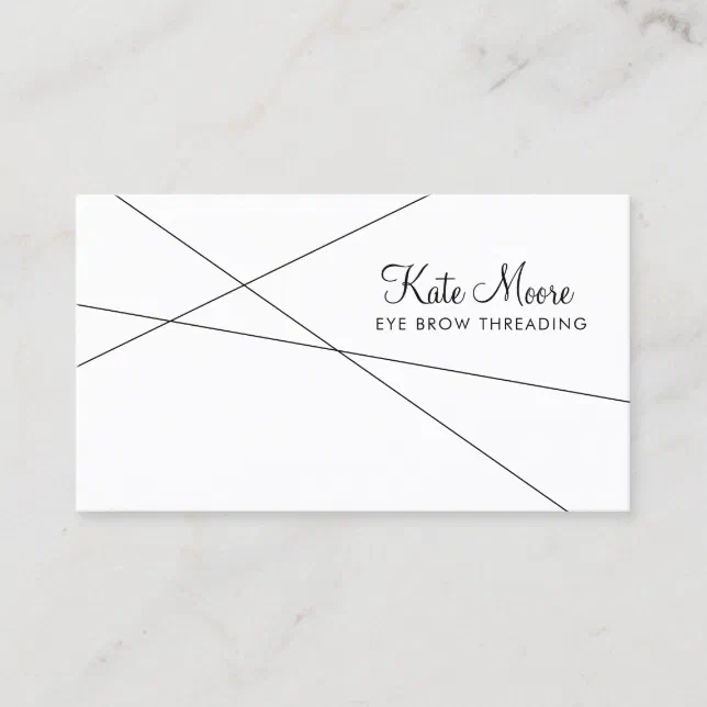 Modern Minimalist Eye Brow Threading Service Busin Business Card | Zazzle