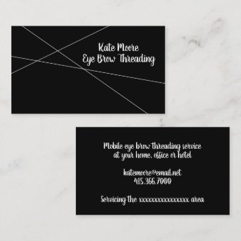 Modern Minimalist Eye Brow Threading Service Business Card | Zazzle