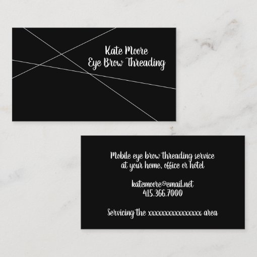 Modern Minimalist Eye Brow Threading Service Business Card | Zazzle