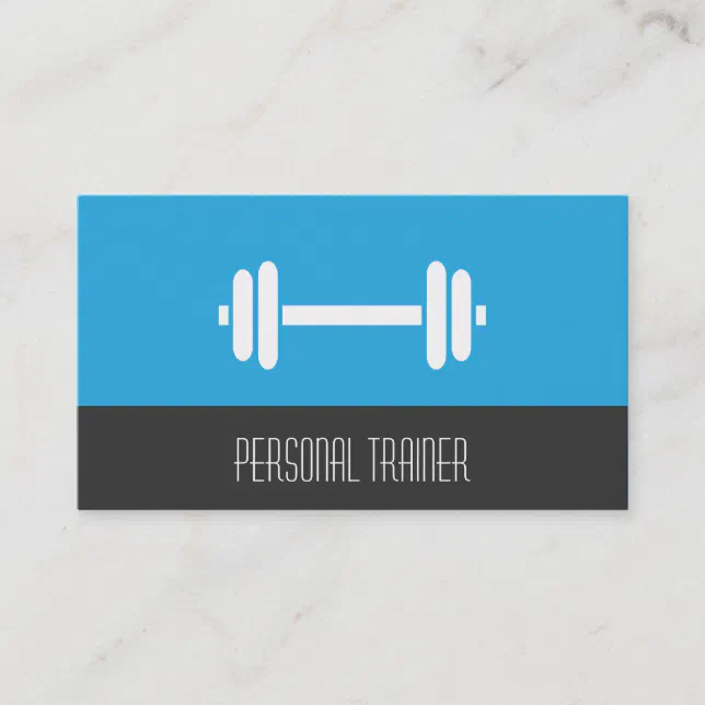 Modern Minimalist Fitness Personal Trainer Weights Business Card | Zazzle