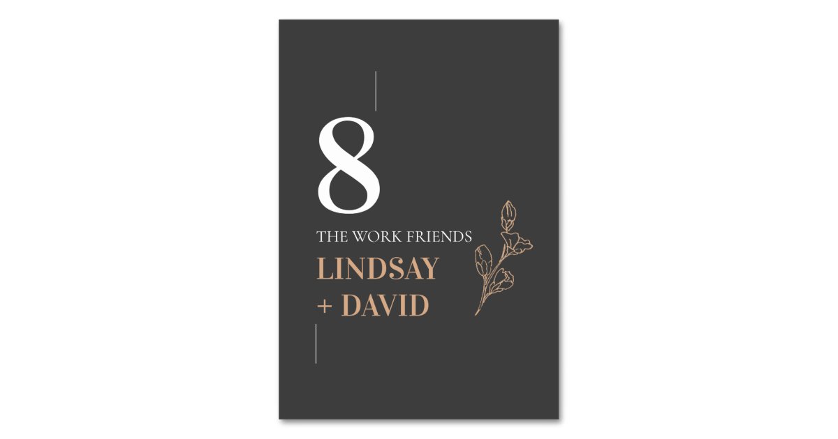 Modern Minimalist Foliage Table Number Card | Zazzle