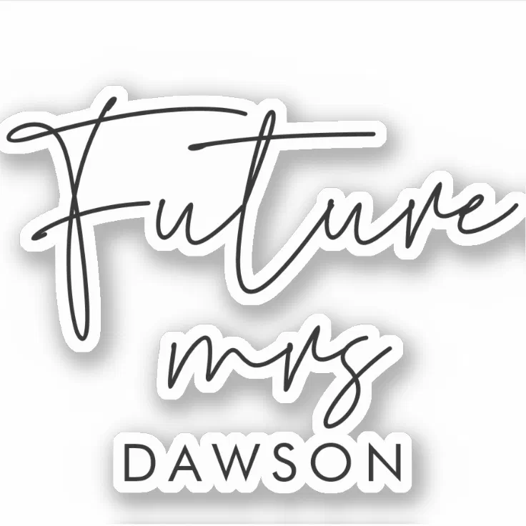 Modern minimalist Future Mrs Future Bride Sticker | Zazzle