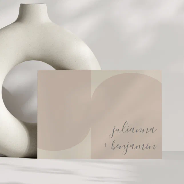 Modern Minimalist Geometric Blush Beige Wedding Invitation | Zazzle