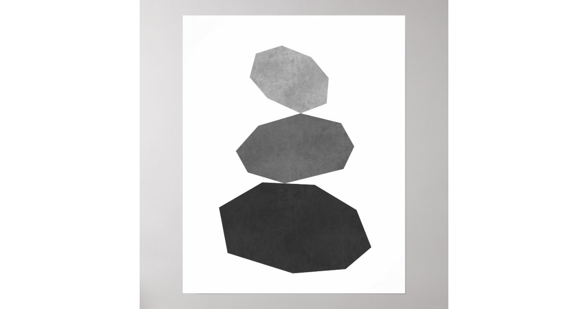 Modern minimalist geometric pebble art print | Zazzle