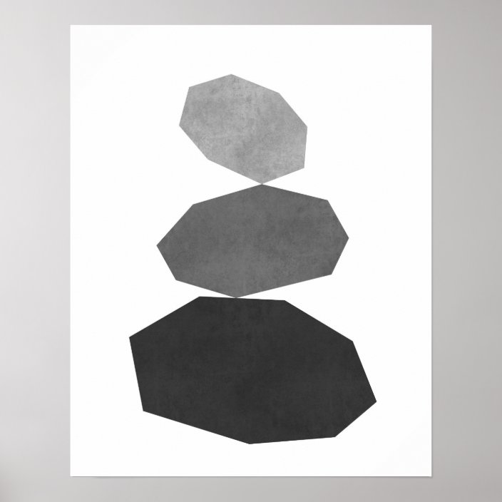 Modern minimalist geometric pebble art print | Zazzle.com