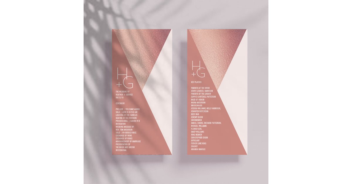 Modern Minimalist Geometric Wedding Program | Zazzle
