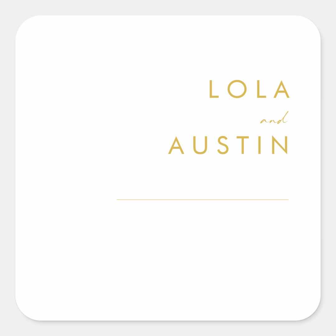 Modern Minimalist Gold Font Wedding Envelope Seals | Zazzle