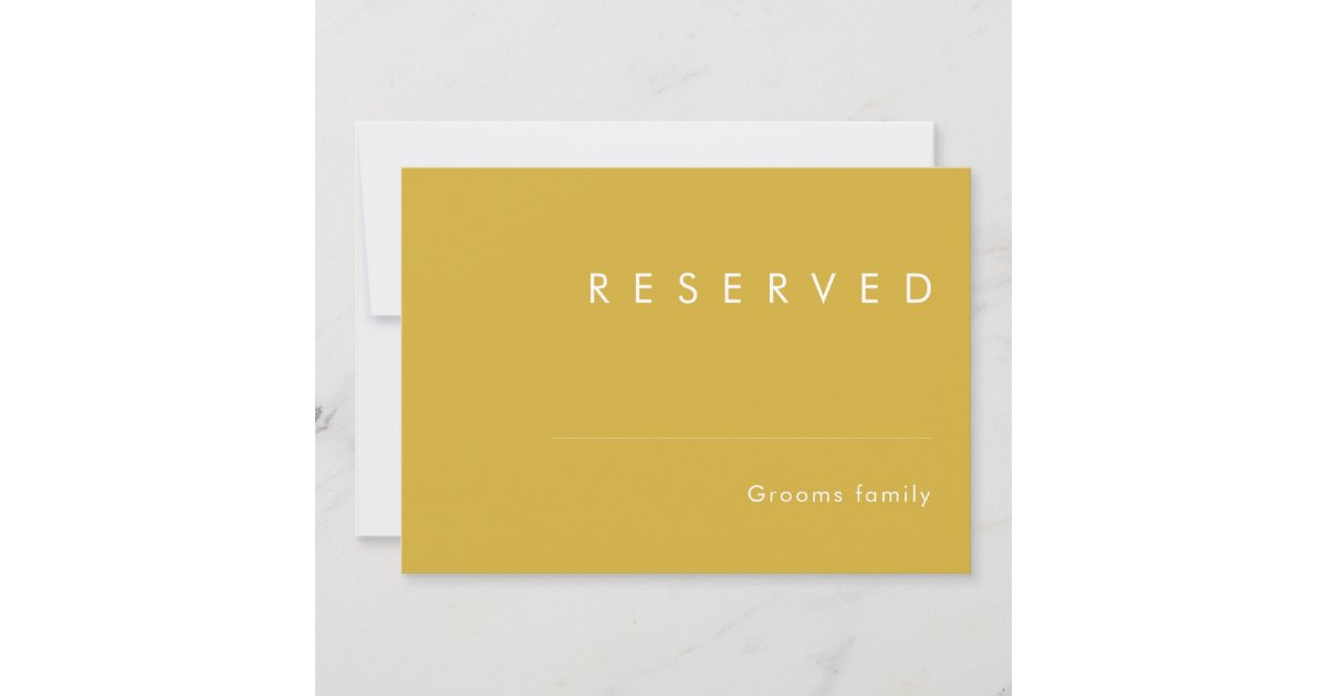Modern Minimalist Gold Reserved Sign | Zazzle