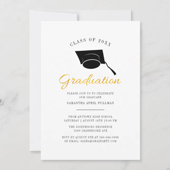 Modern Minimalist Grad 2024 Graduation Party Invitation | Zazzle