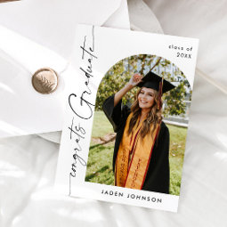 Modern Minimalist Grad PHOTO Graduation Party Invitation | Zazzle