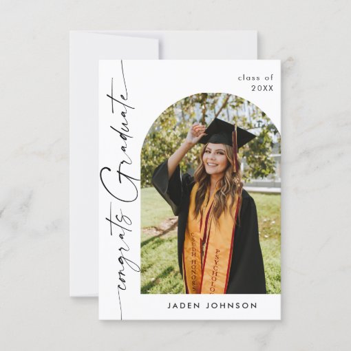 Modern Minimalist Grad PHOTO Graduation Party Invitation | Zazzle