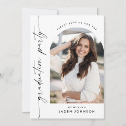 Modern Minimalist Grad PHOTO Graduation Party Invitation | Zazzle
