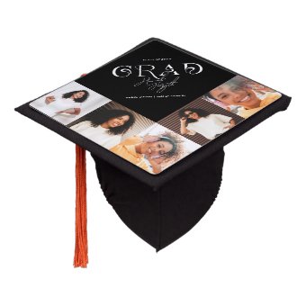 Modern Minimalist | Graduation 5 Photo Graduation Cap Topper | Zazzle