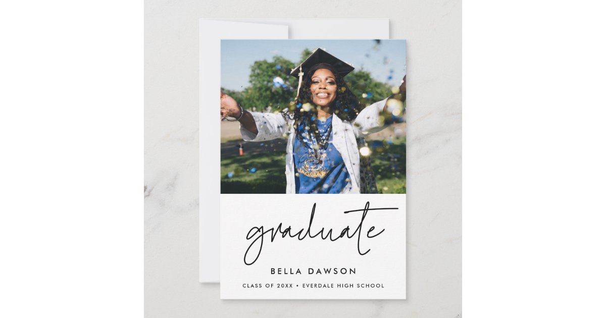 Modern minimalist graduation invitation | Zazzle
