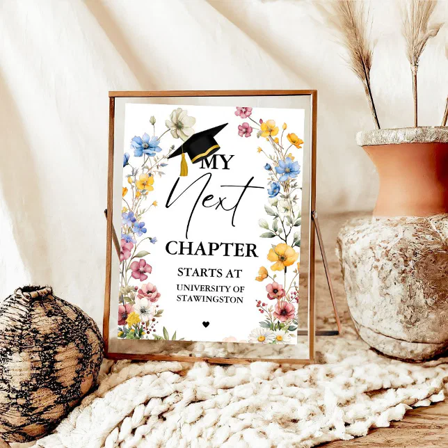 Modern Minimalist Graduation My next Chapter start Poster | Zazzle