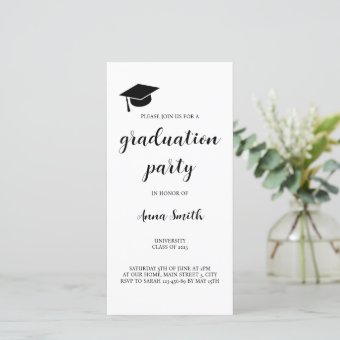 Modern Minimalist Graduation Party Invitation | Zazzle